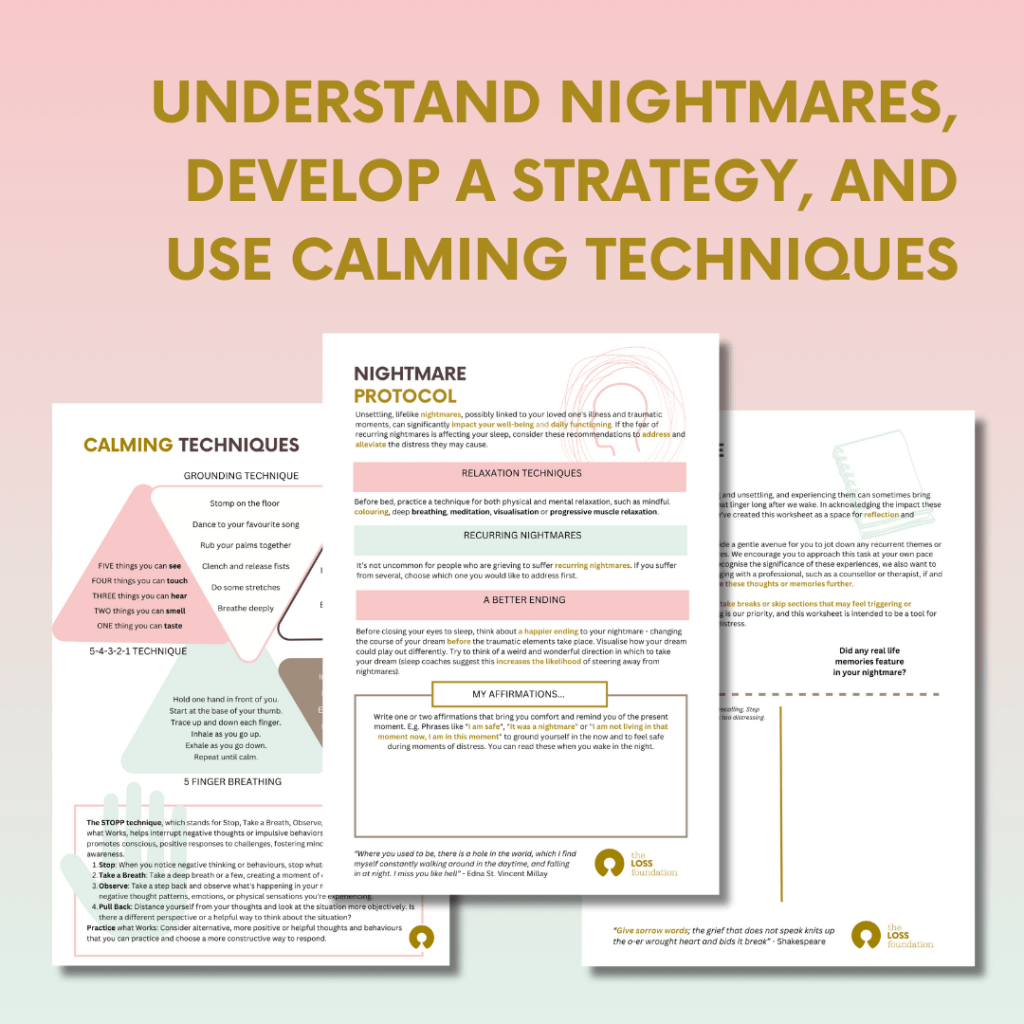 Sleep Better Worksheet Bundle - The Loss Foundation