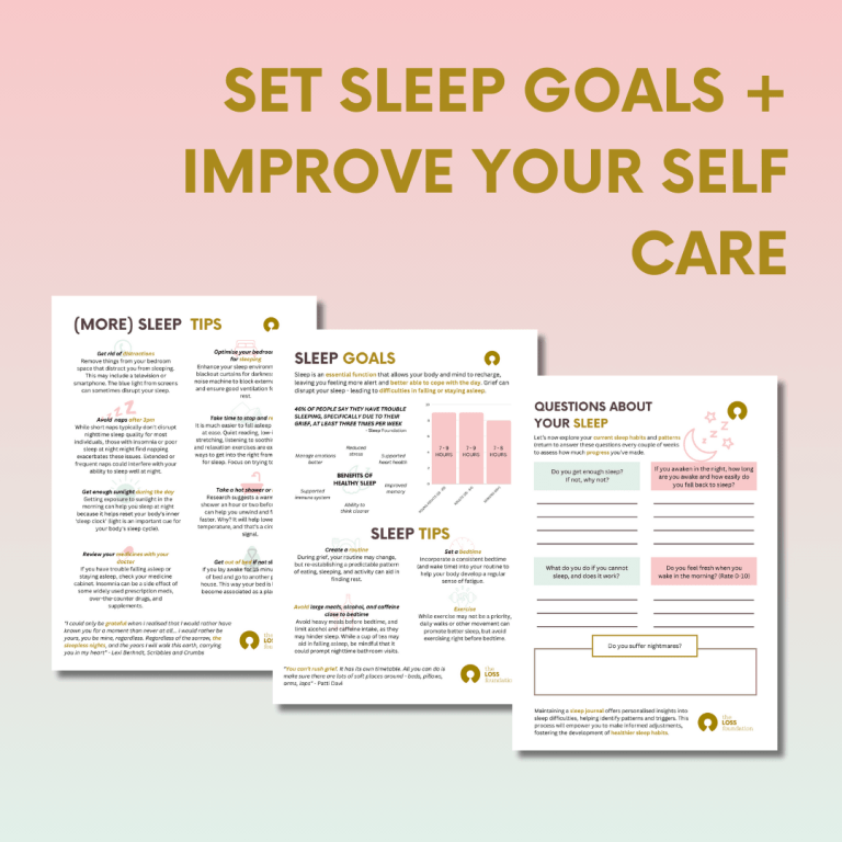 Sleep Better Worksheet Bundle - The Loss Foundation