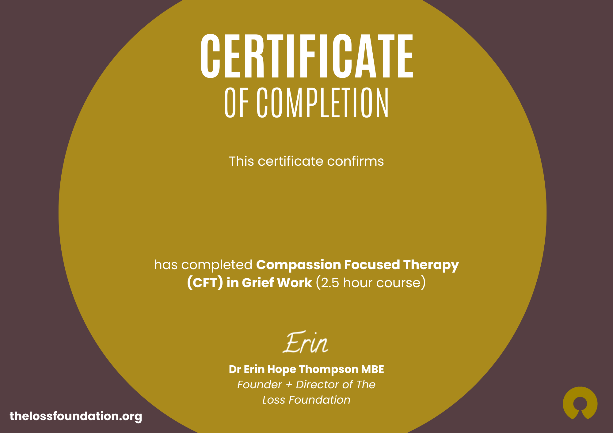Compassion Focused Therapy (CFT) in Grief Work – The Loss Foundation