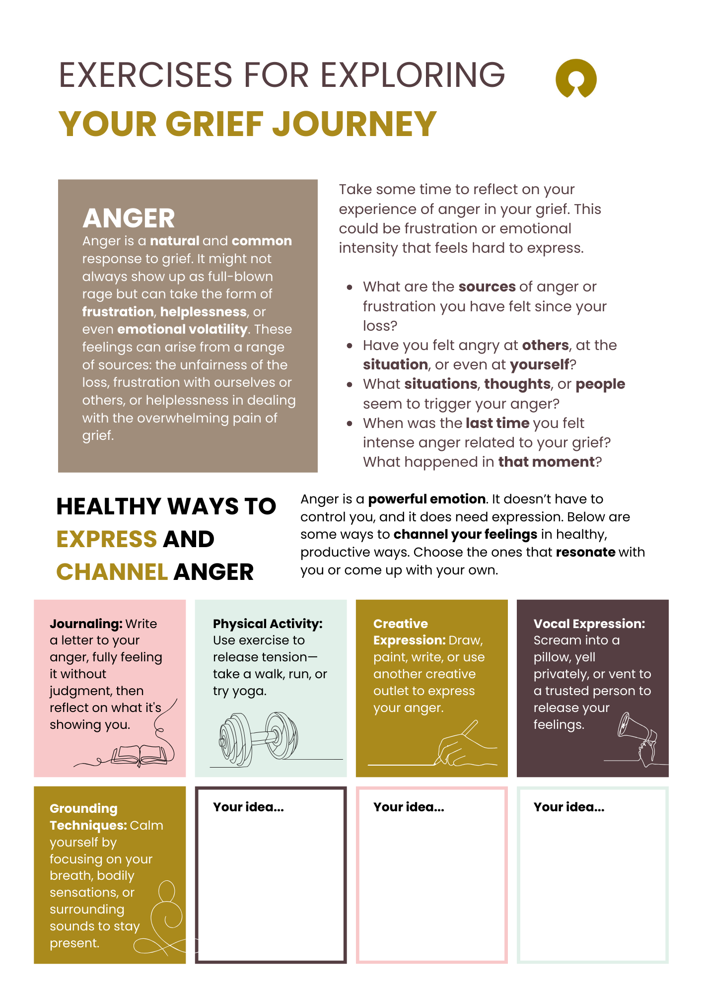 Free Grief Worksheets (PDF): Support for Grief and Loss - The Loss ...