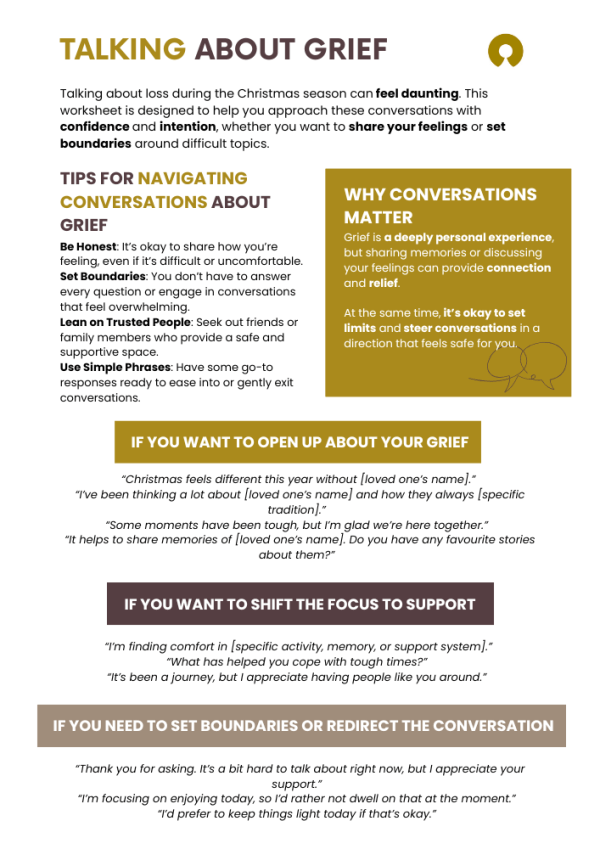 Free Grief Worksheets (PDF): Support for Grief and Loss - The Loss ...